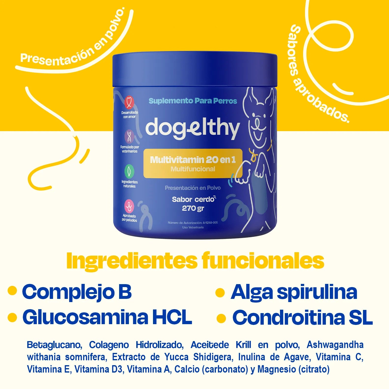 Multivitaminico para Perro- Dogelthy (Multivitamin 20 en 1)