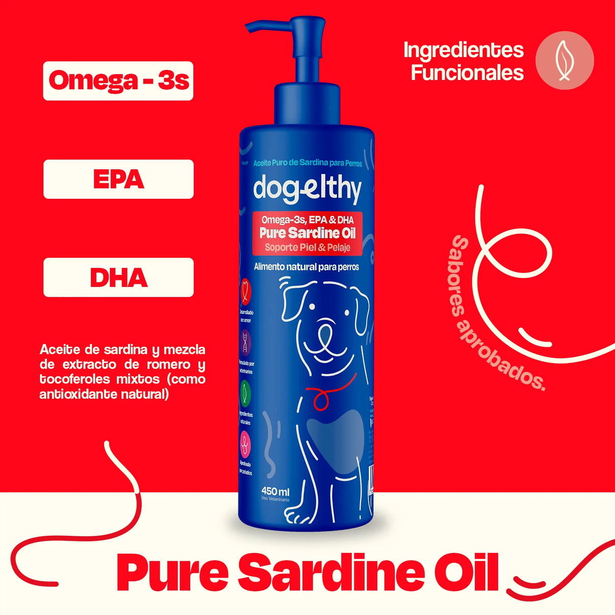 Aceite de Sardina para Perro - Dogelthy (Pure Sardine Oil)