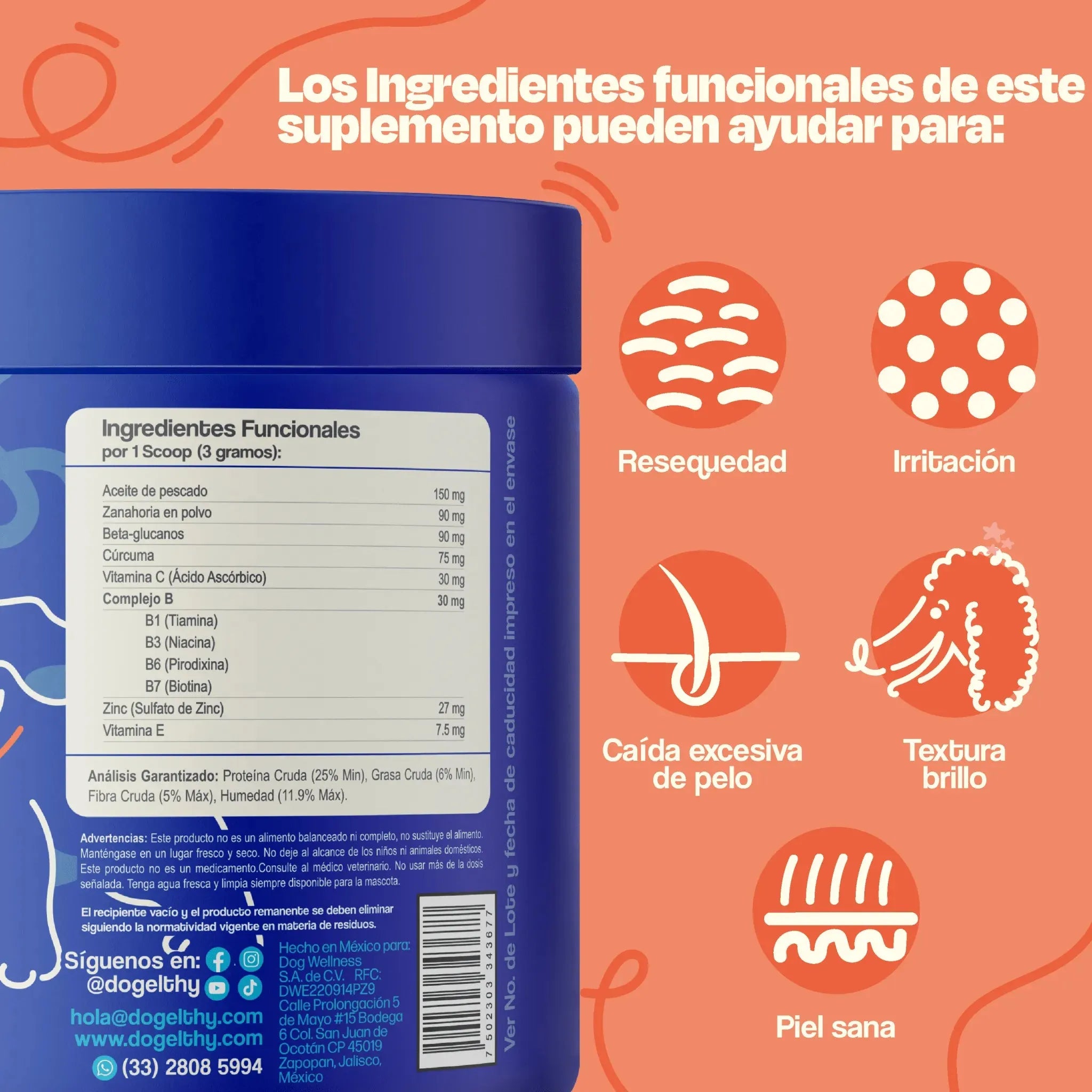 Kit de Omega 3 para Perros - Dogelthy (Skin Kit)